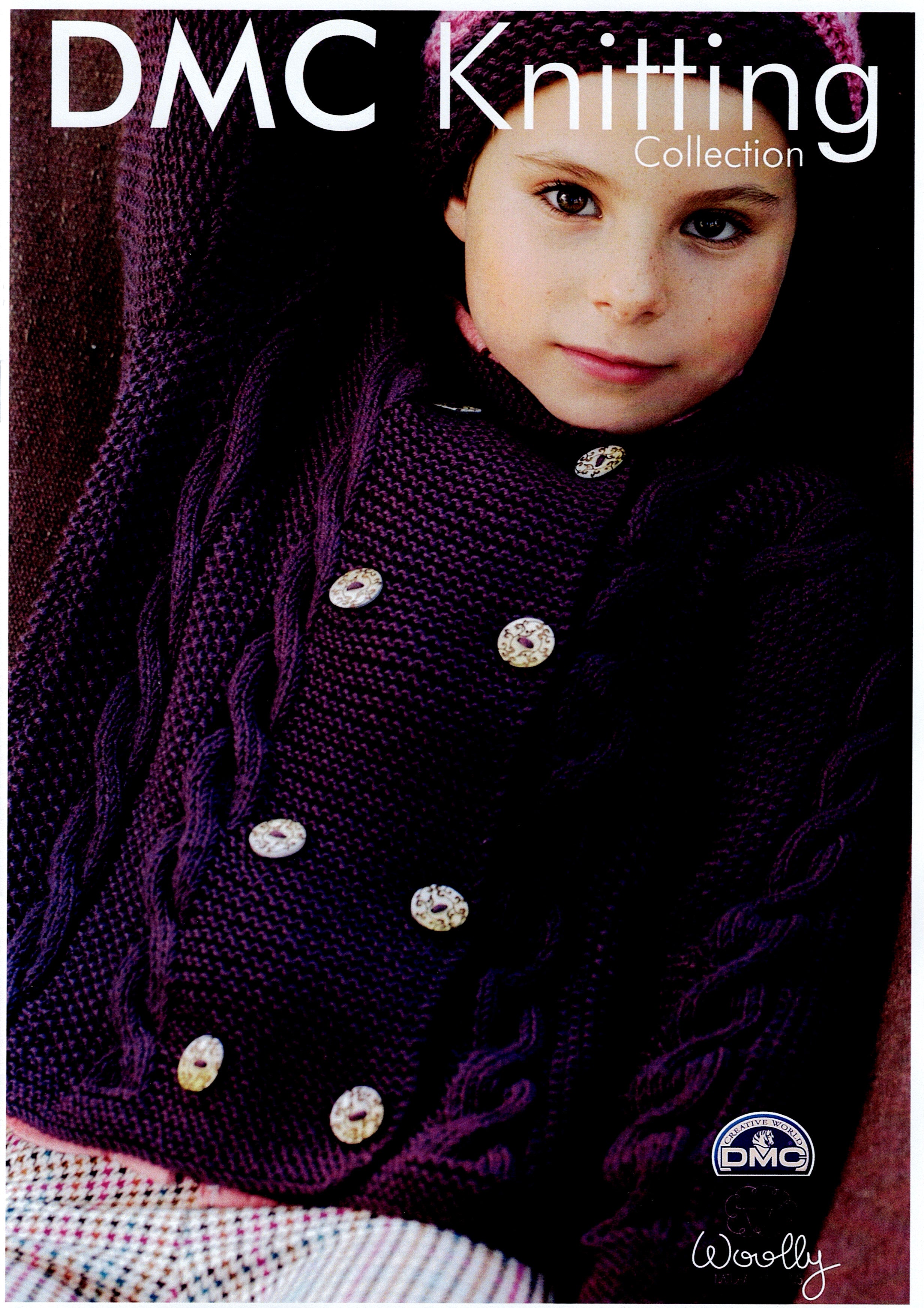 DMC Woolly Merino Pattern Leaflet - Girls Cable Cardigan