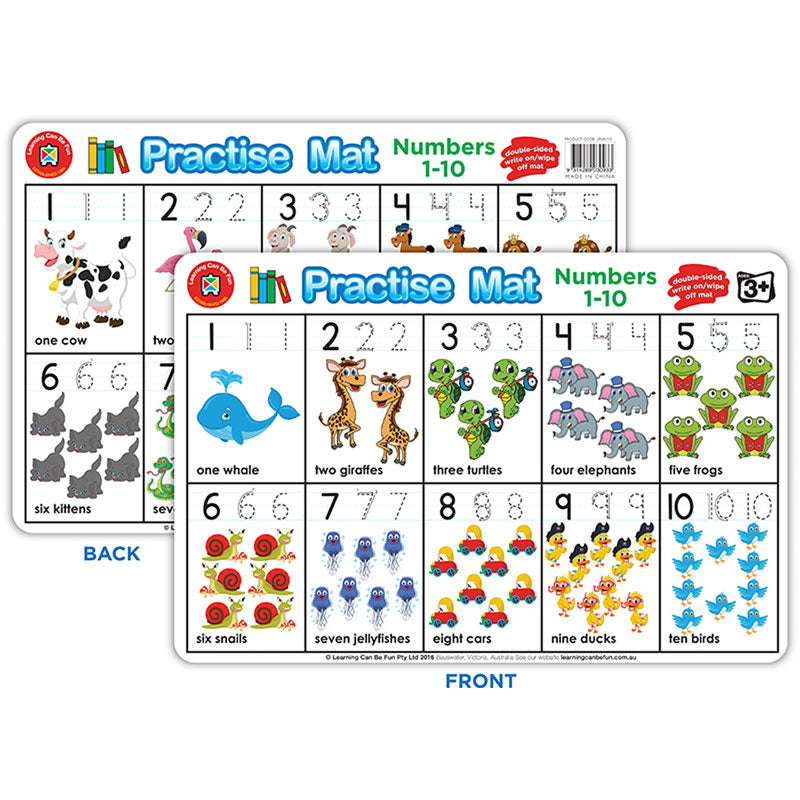 Learning Can Be Fun Numbers 1-10 Practise Mat | Hobby Land