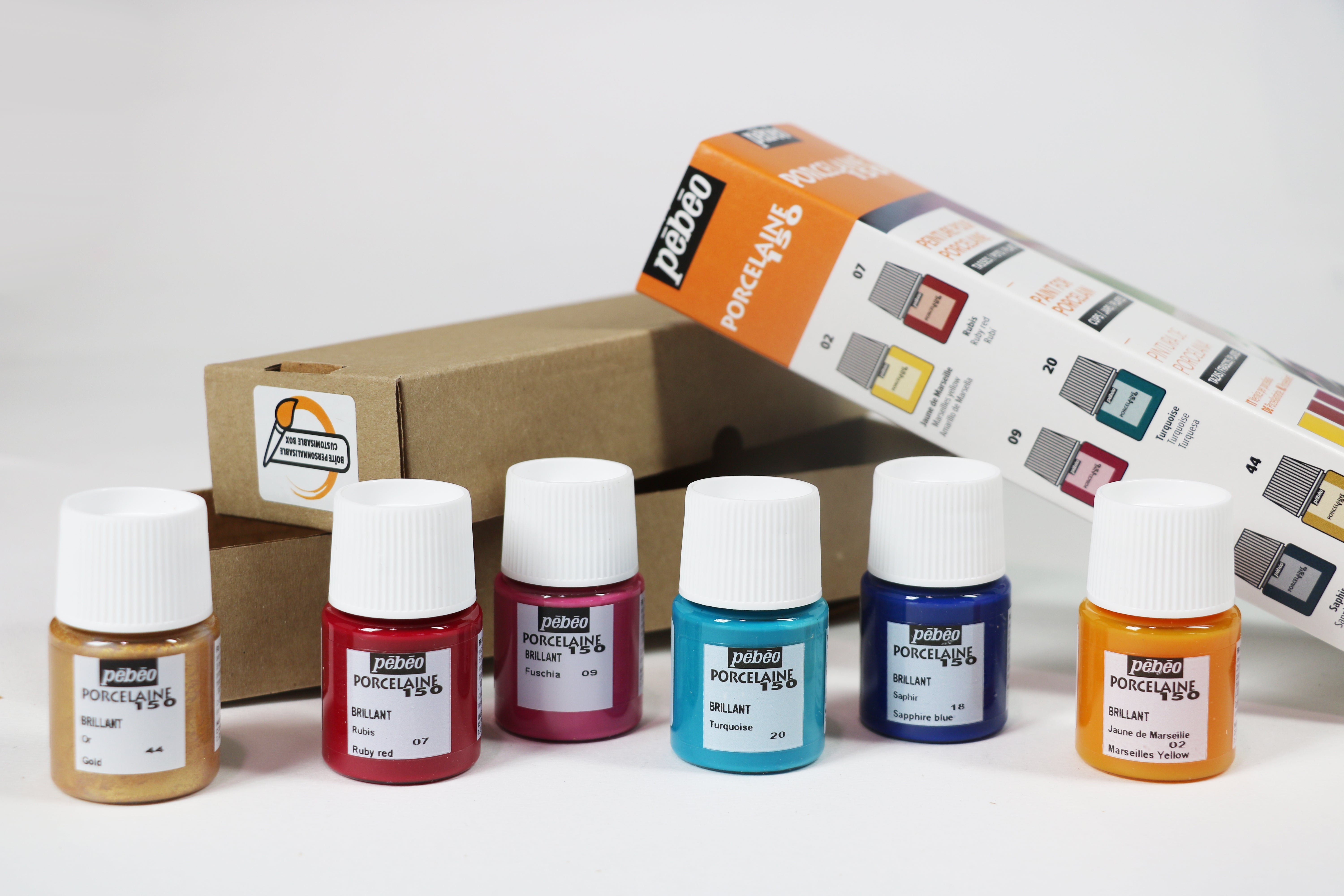 Pebeo 20ml Porcelaine 150 Paints Set B Of 6 Assorted Colours