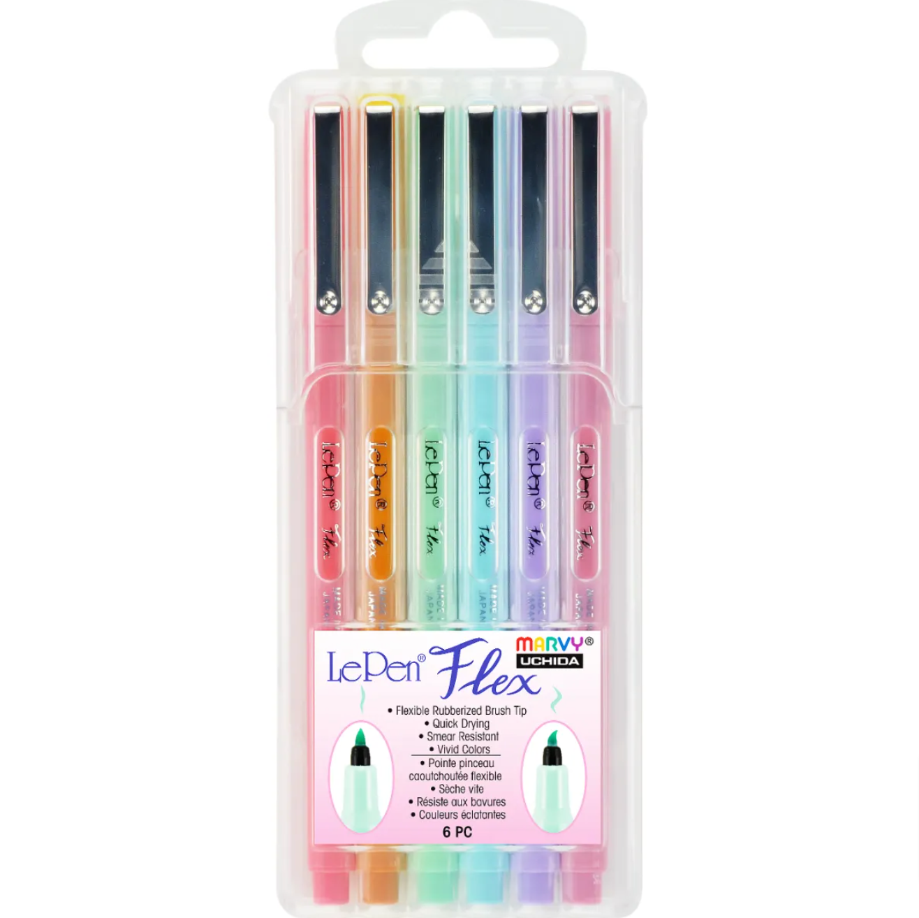 Marvy Le Pen Flex Pastel Pens Set Of 6 | Hobby Land