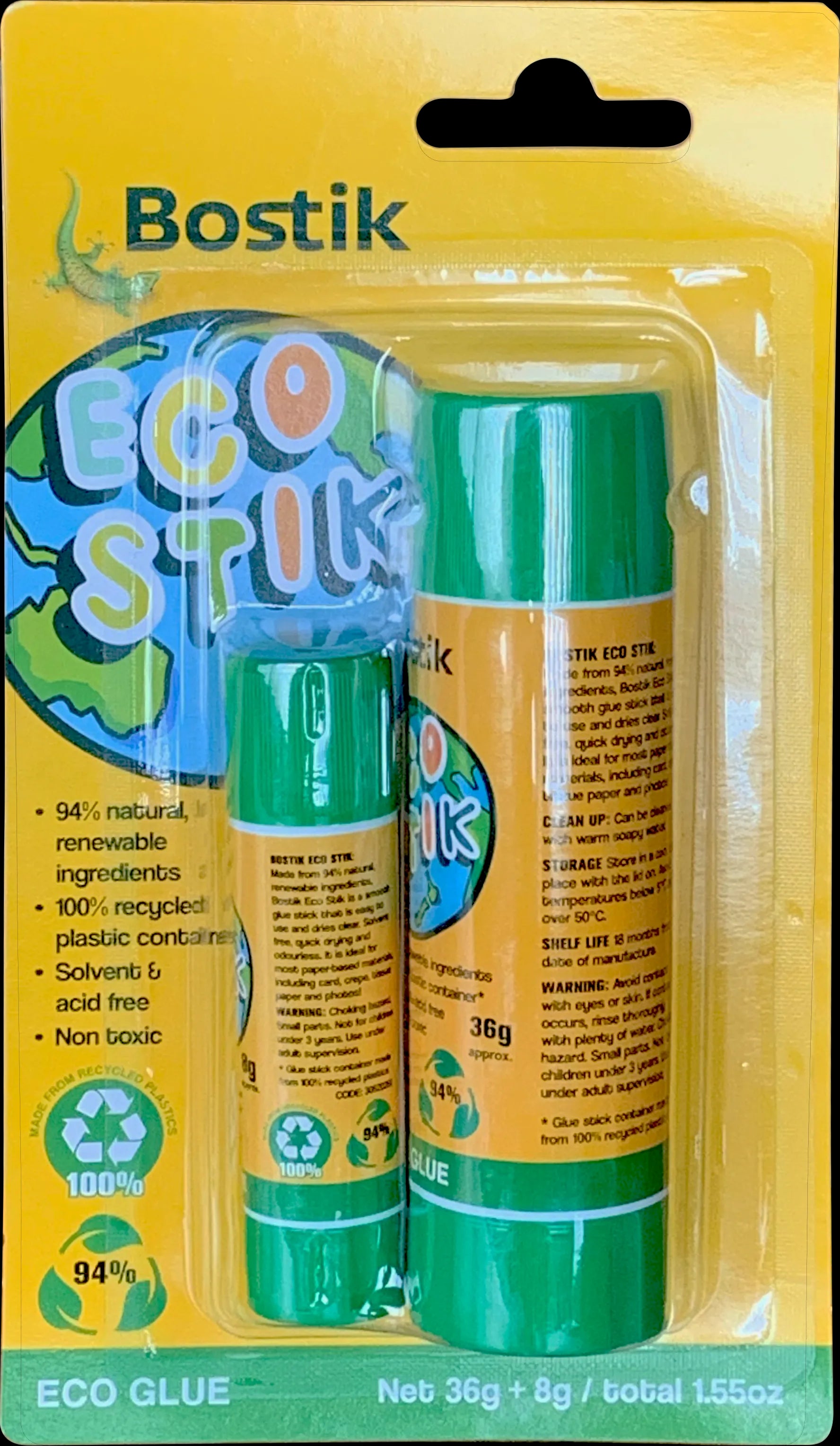 Bostik Eco 8G + 36G Glue Sticks 2 Piece Set