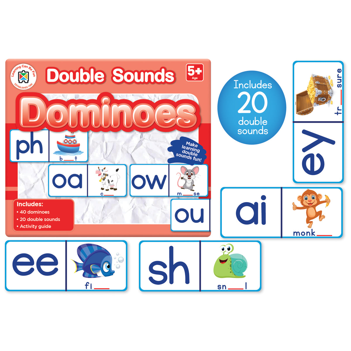 Learning Can Be Fun Double Sounds Dominoes