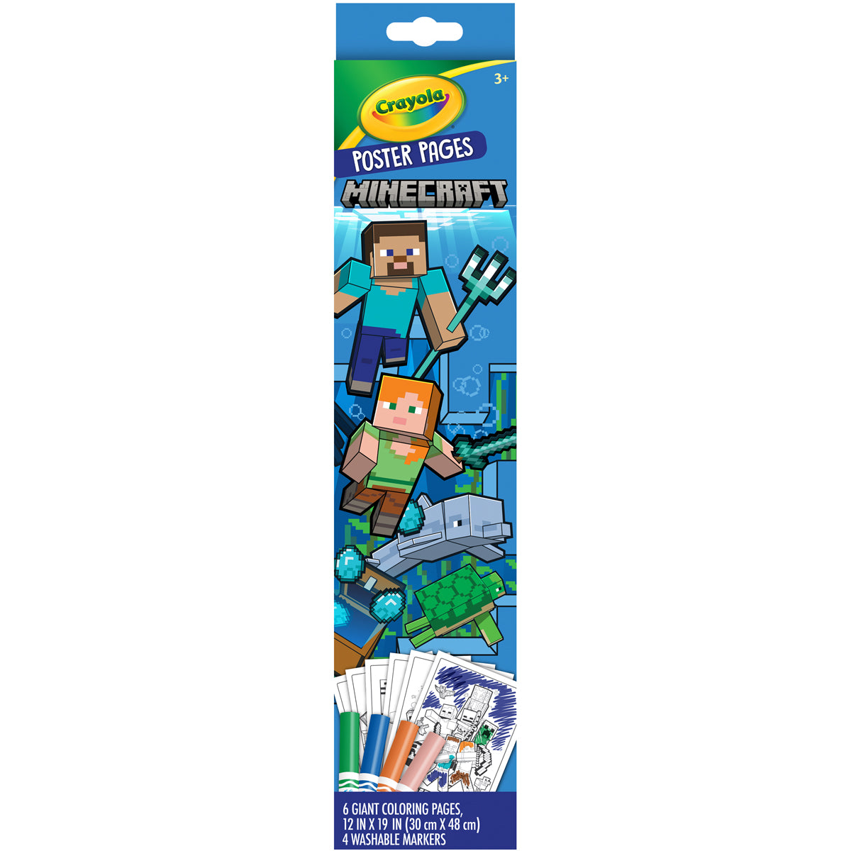 Crayola Minecraft 32cm x 49cm Poster Colouring Pages