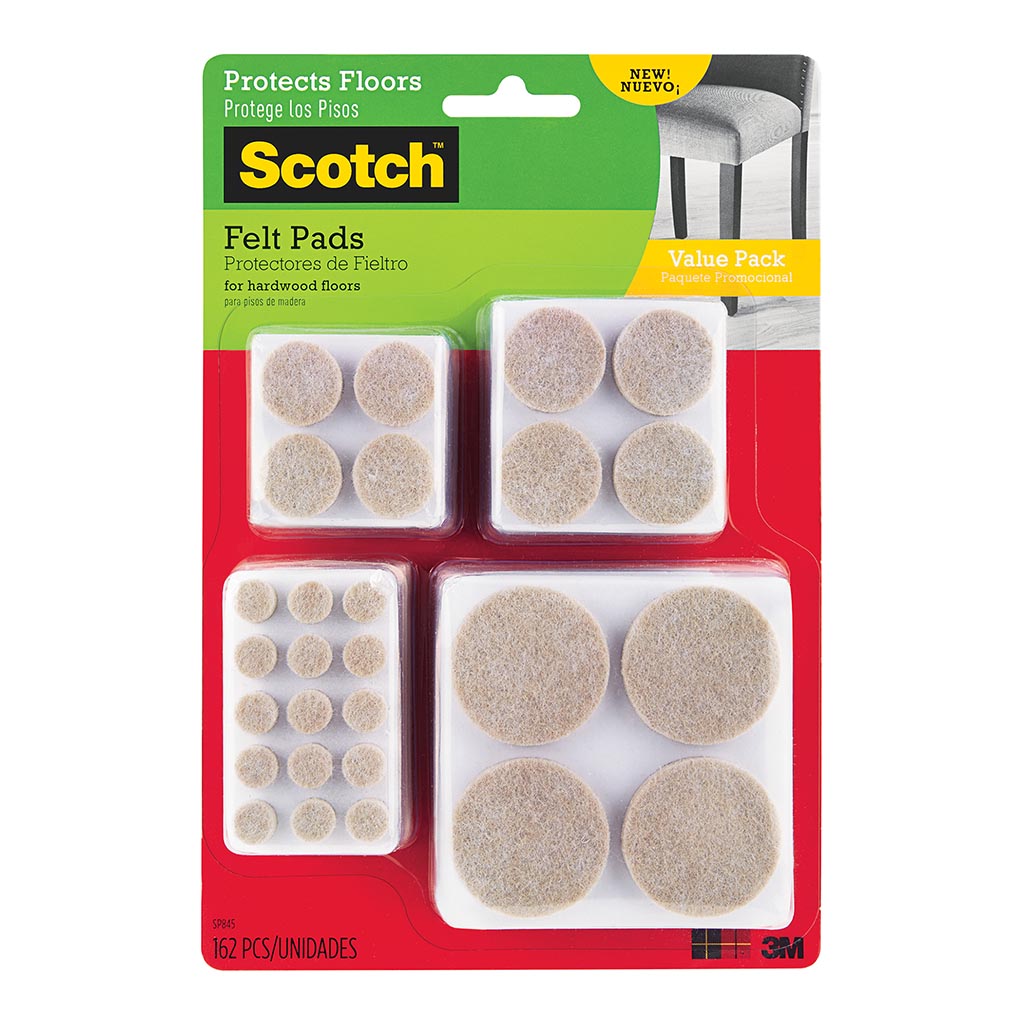 Scotch Beige Assorted Felt Pads Pack of 162