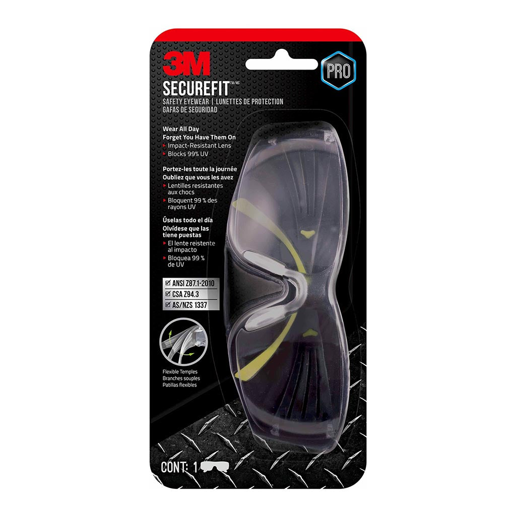 3M SecureFit Clear Eye Protection