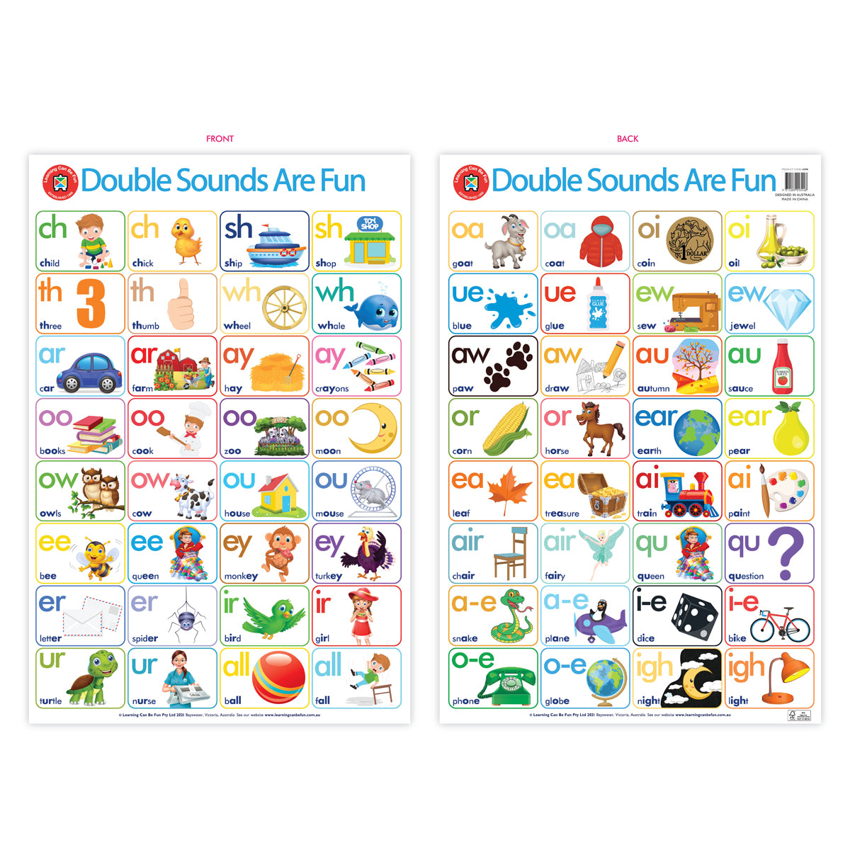 Learning Can Be Fun Double Sounds Are Fun Wall Chart (Number 2)