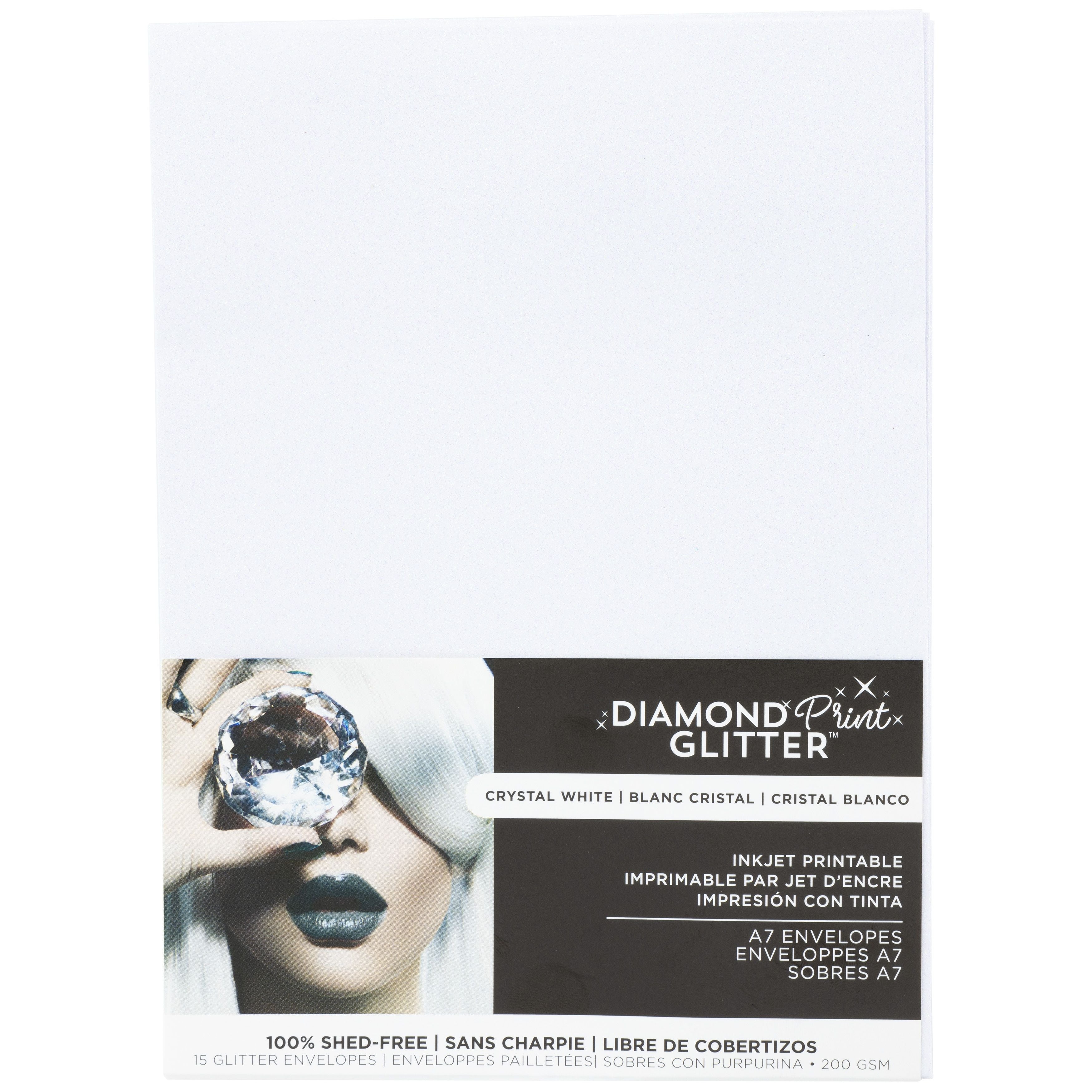 Harmony Inkjet Printable A7 200gsm Crystal White Glitter Envelopes Pac