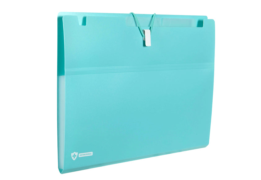 Marbig Professional Expanding File Antimicrobial PP 6 Pockets A4 Blue