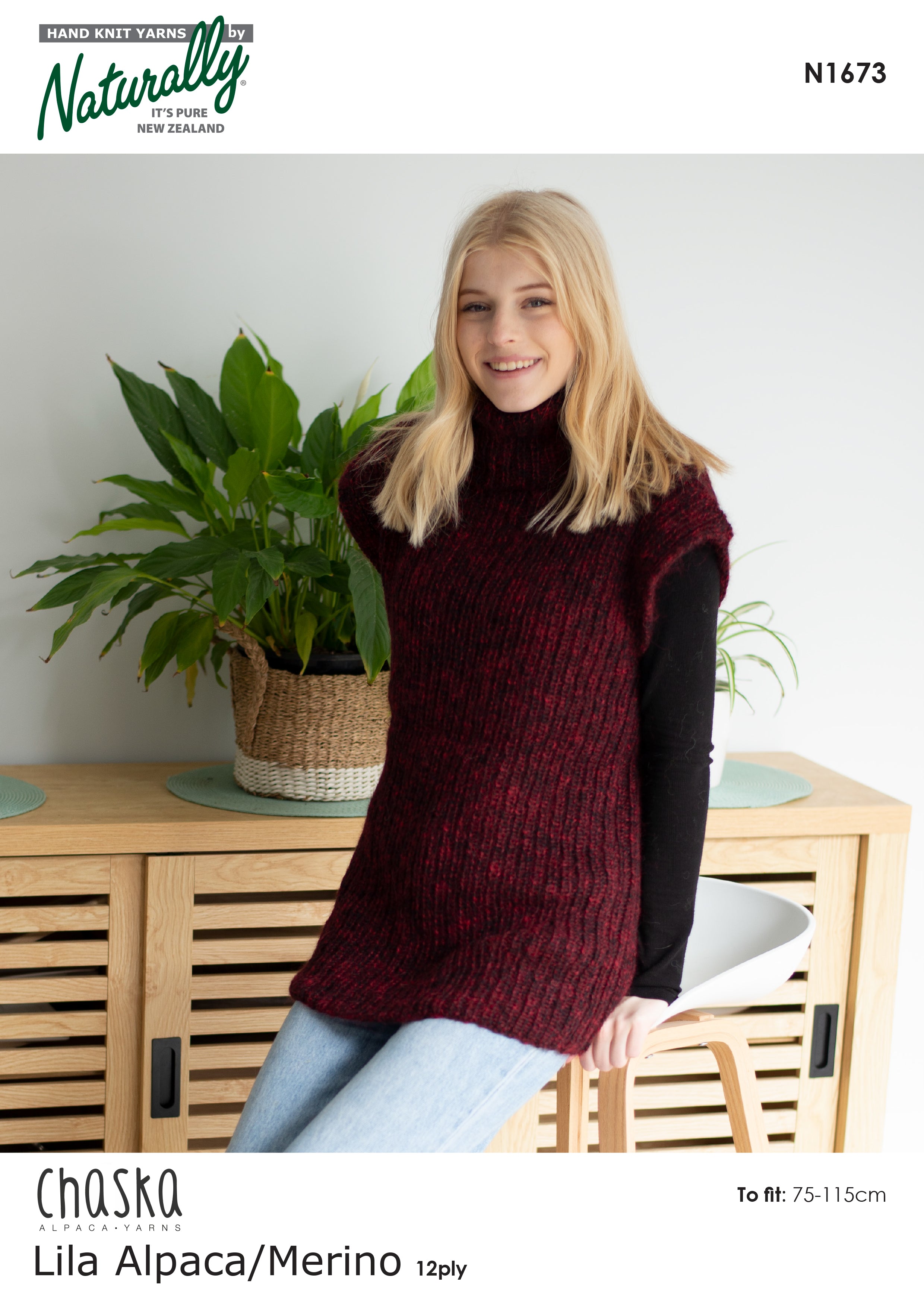 Knitting Pattern N1673 - Womens Top 75-115cm 12ply Yarn