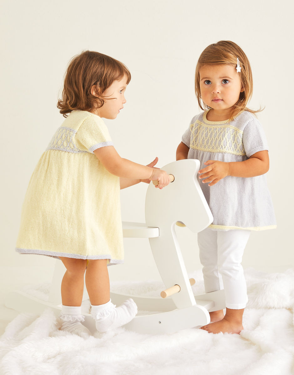 DMC 100% Baby Merino Pattern Leaflet - Girls Smock Effect Dress