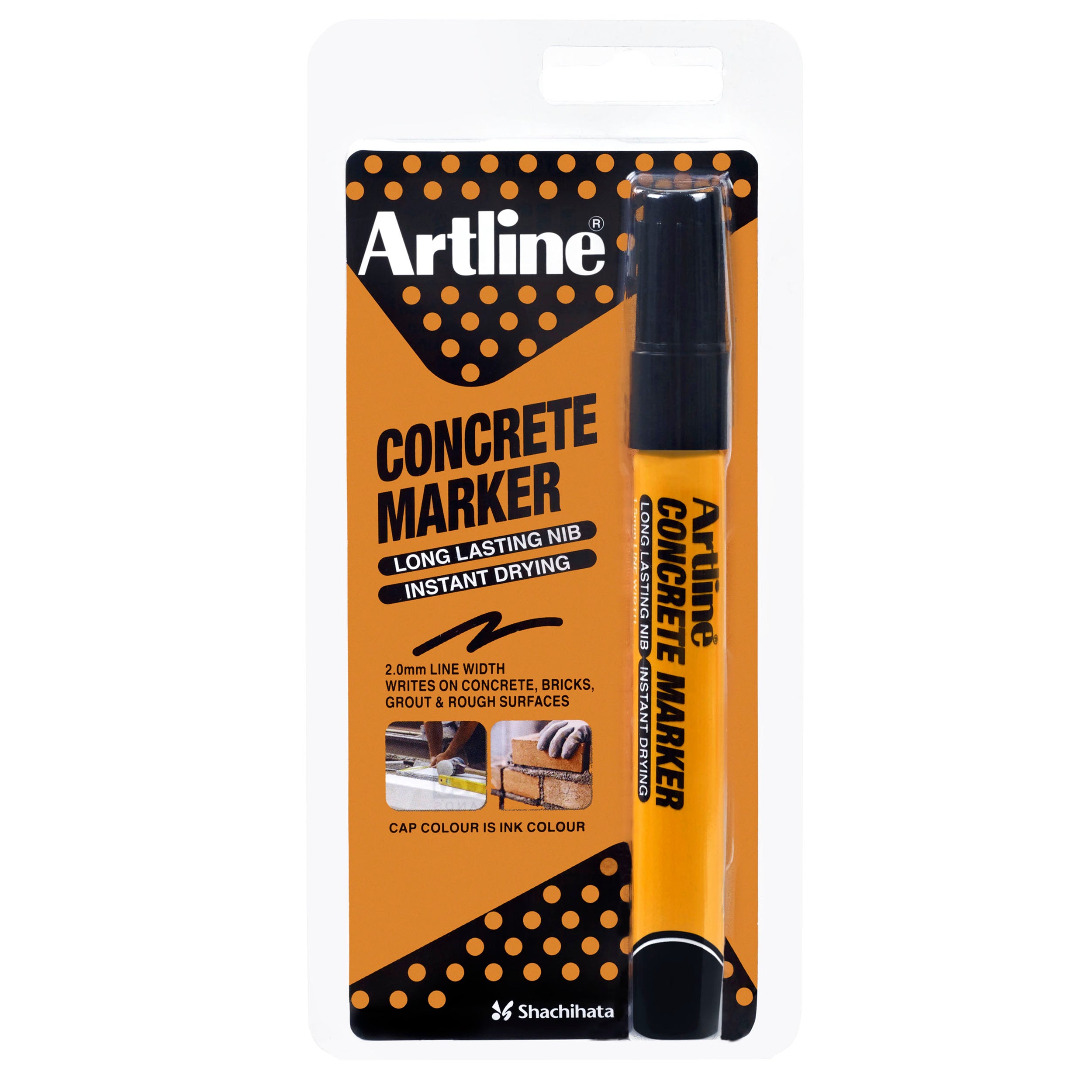 Artline Concrete Permanent Marker Black | Hobby Land