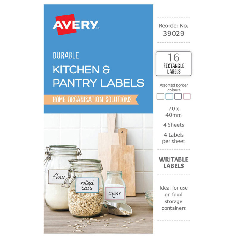 Avery Assorted Freezer Labels A6 Rect 70x40mm 4 Sheets | Hobby Land