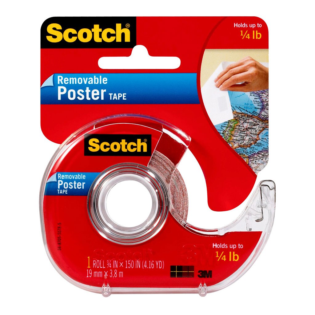 Scotch Poster Tape Removable 109 19mmx3.8m On Dispenser