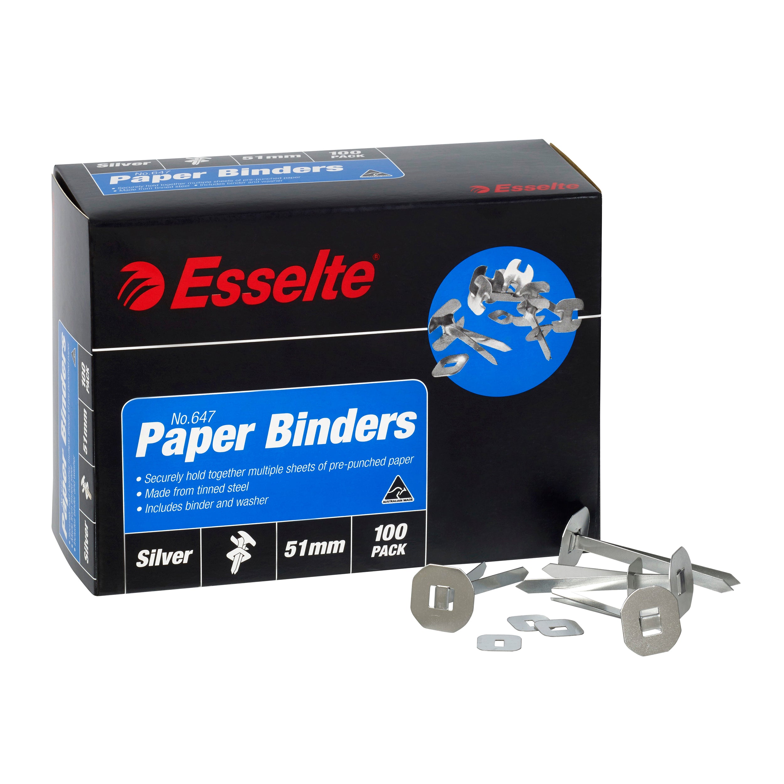 Esselte Paper Binders Box Of 100 | Hobby Land