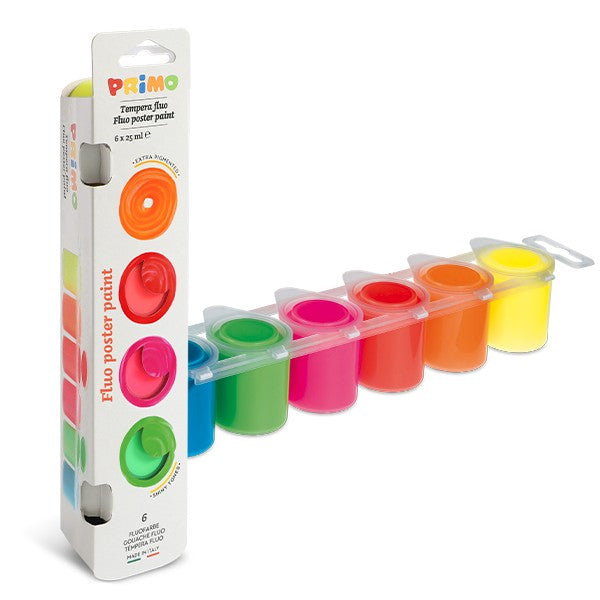 Primo 25ml Ready Mix Poster Paints Set of 6 Fluo | Hobby Land