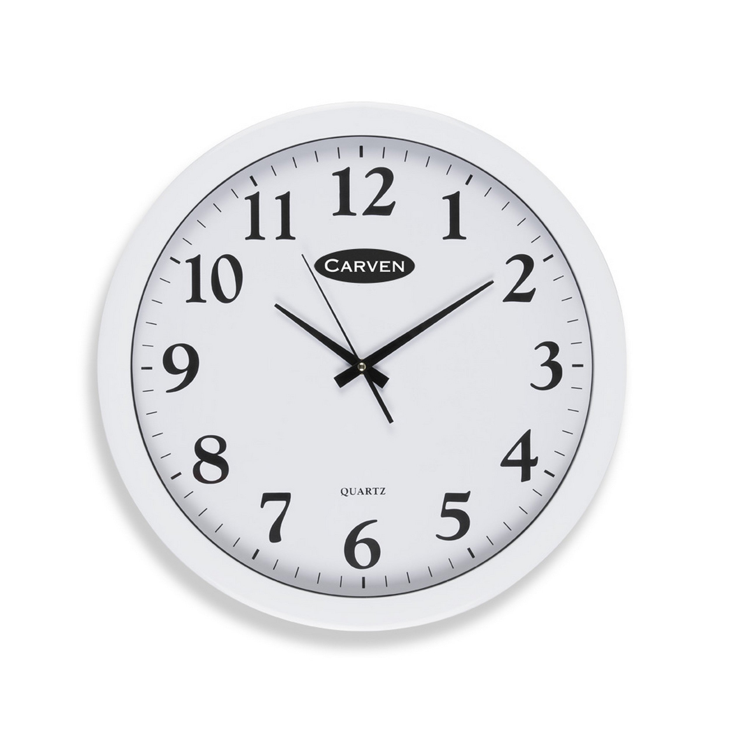 Carven Clock 450mm White Frame | Hobby Land