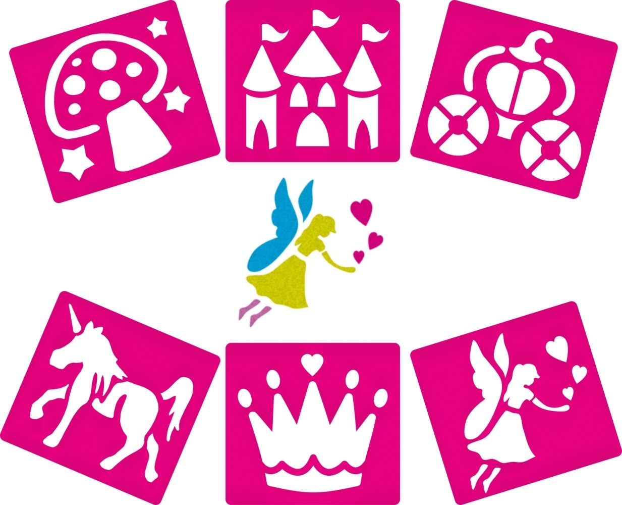 Anthony Peters Washable Plastic Stencils Set Of 6 Fairies | Hobby Land