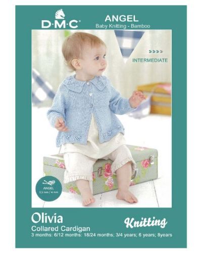 DMC Angel Knitting - Olivia Collared Cardigan Pattern