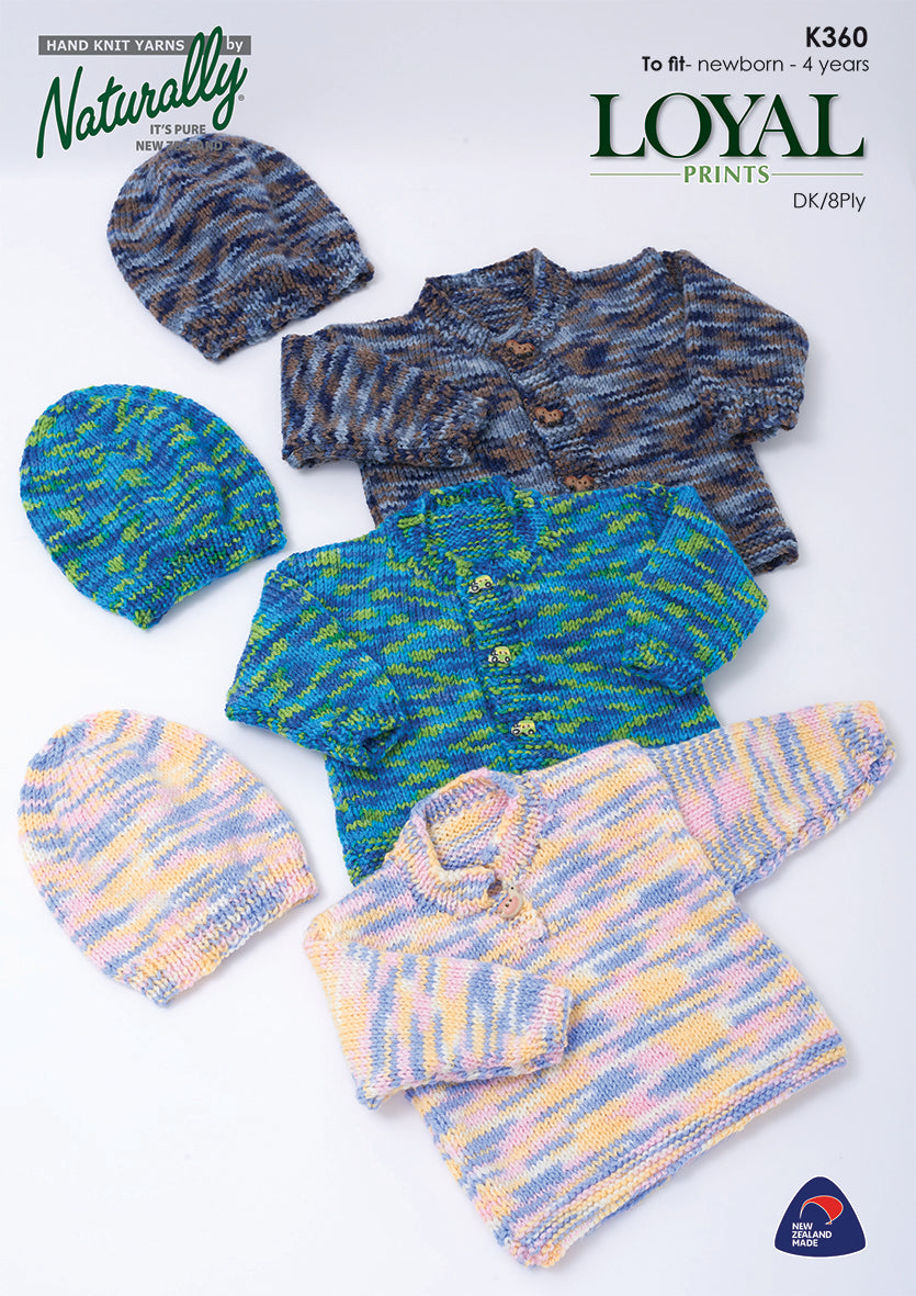 Knitting Pattern K360 - Kids Sweater, Jacket & Hat 0-4 Years 8ply Yarn