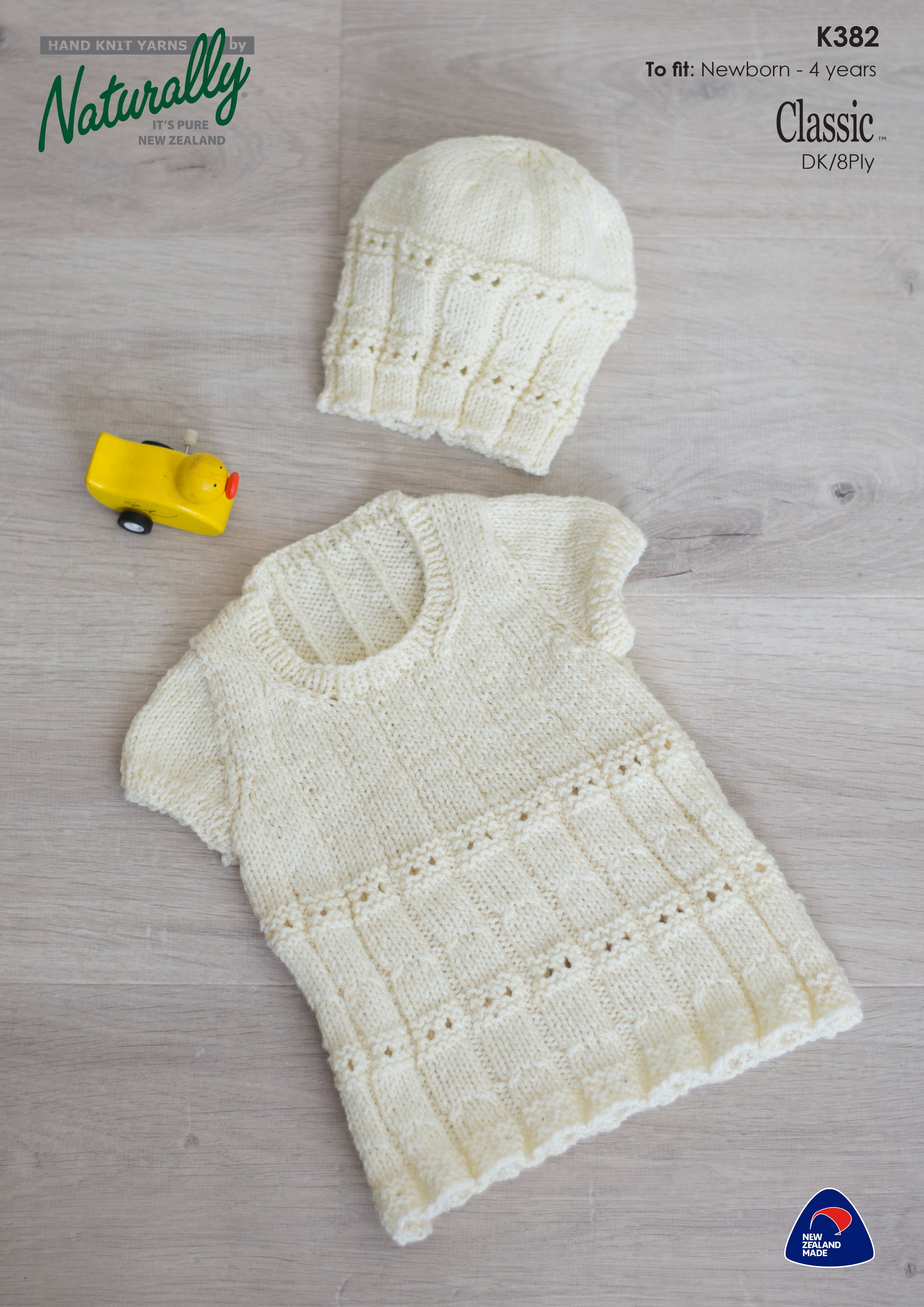 Naturally Pattern Leaflet Classic 8ply Kids/Dress & Hat K382