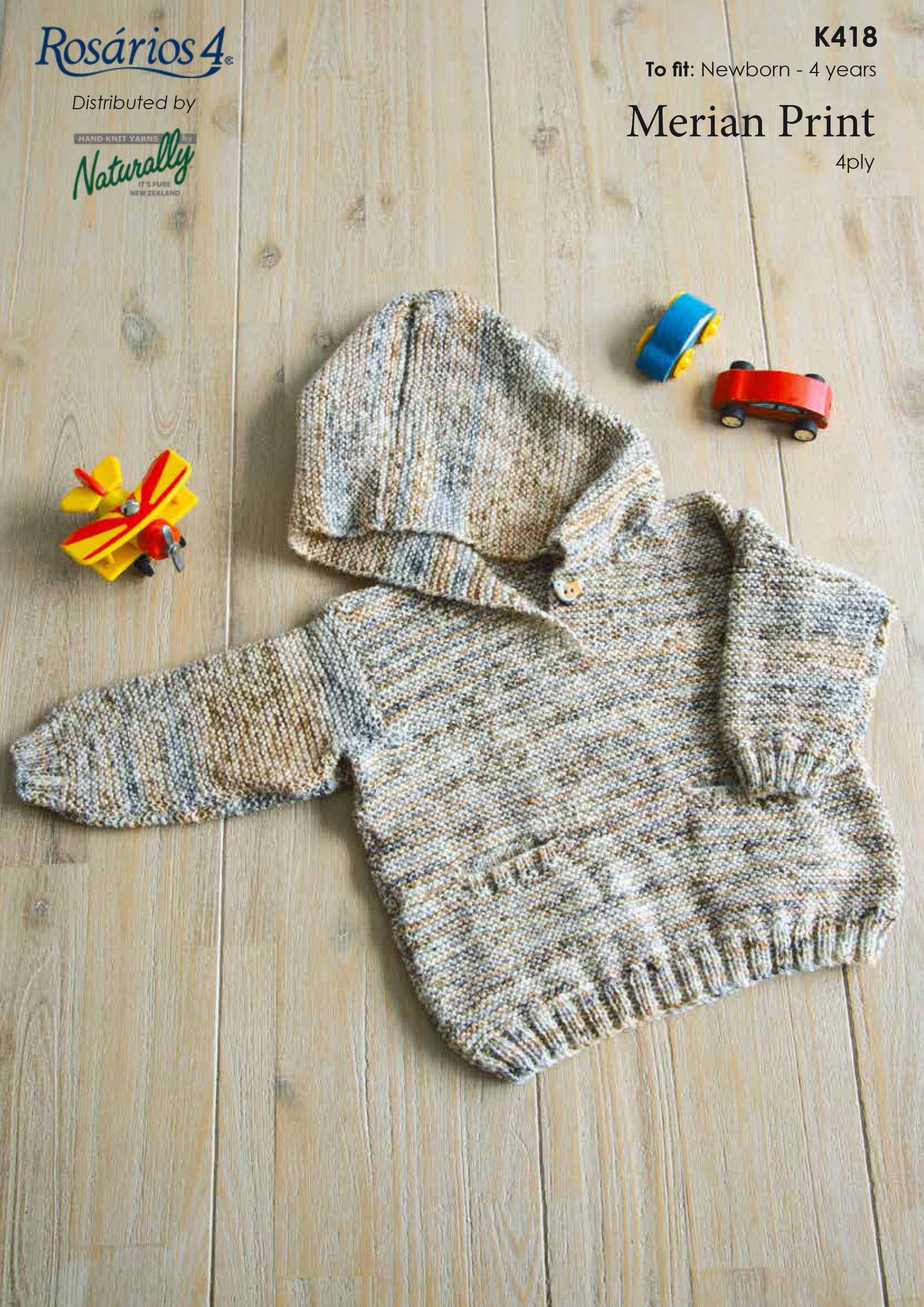 Naturally Pattern Leaflet Rosarios 4 Merian Print 4Ply Kids/Hoodie K41