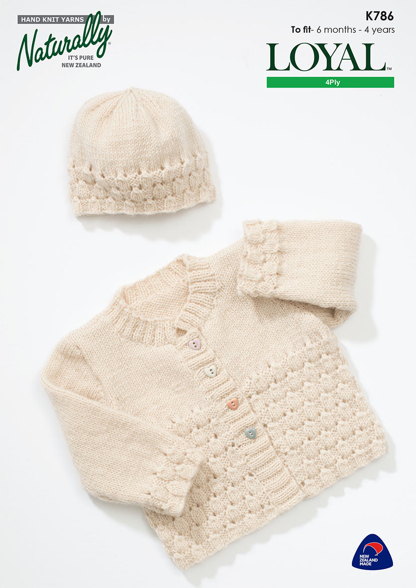Naturally Pattern Leaflet Loyal 4ply Kids/Jacket & Hat K786
