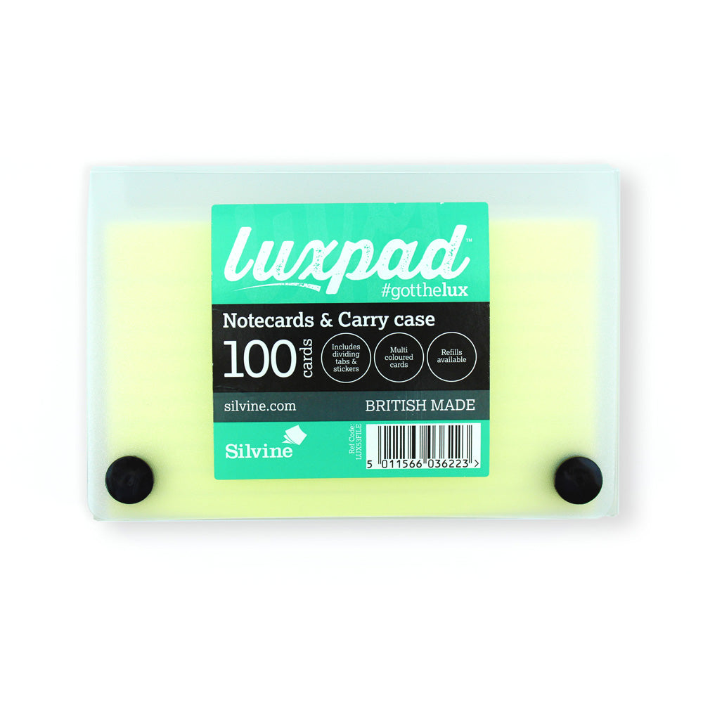 Luxpad Notecards And Carry Case 5x3" Ruled Assorted Colours