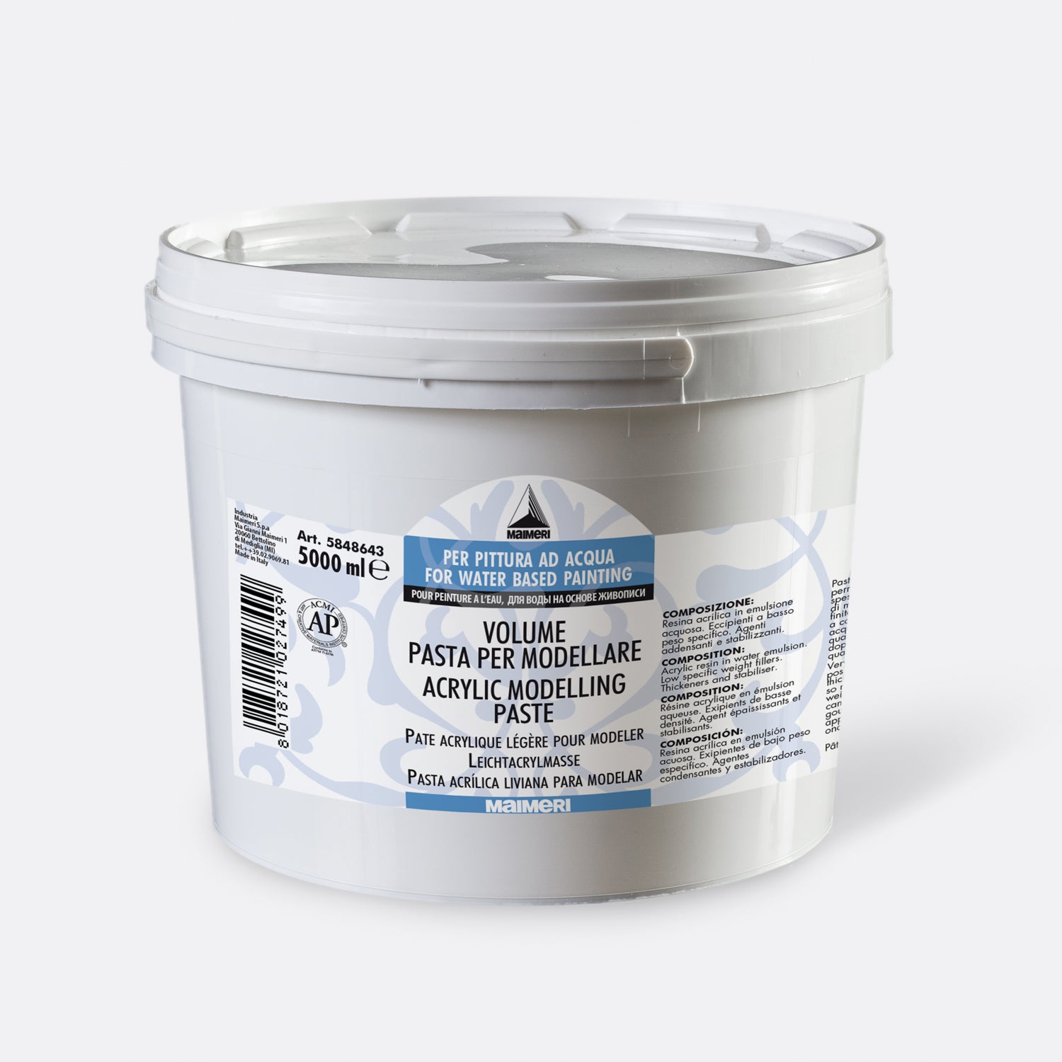 Maimeri 5 Litre Volume Light Acrylic Modelling Paste | Hobby Land